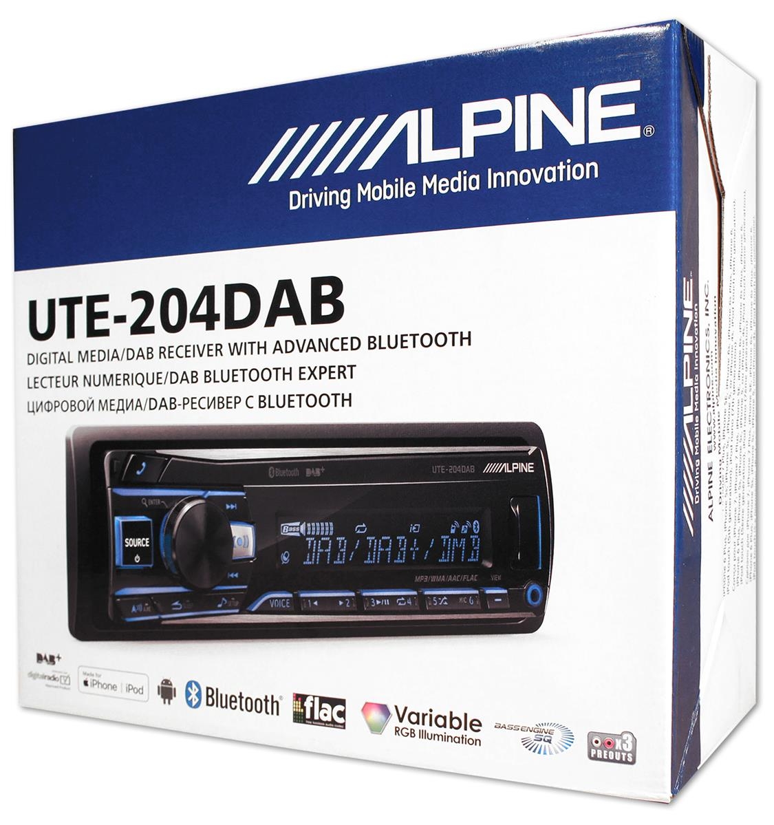 Alpine UTE-204DAB Digitalradio DAB+ / USB / Aux / Bluetooth Autoradio ...
