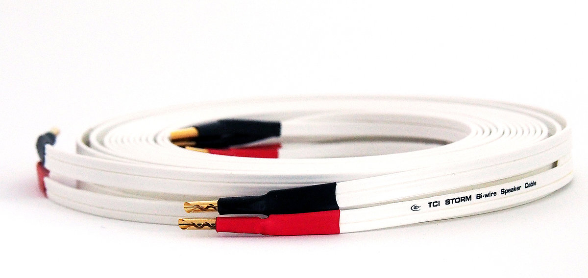 TCI Storm BiWire 4,0 m - 4mm Bi-Wiring-Kabel mit Hollow Gold Plug, 449,90
