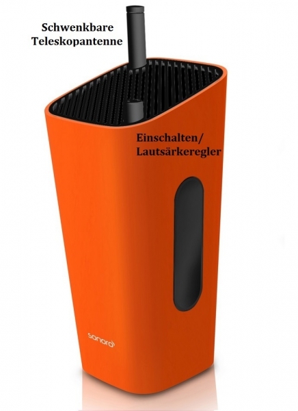 Sonoro cuboGo Schwarz / Orange - Portables UKW-Radio mit Akku und AUX ...